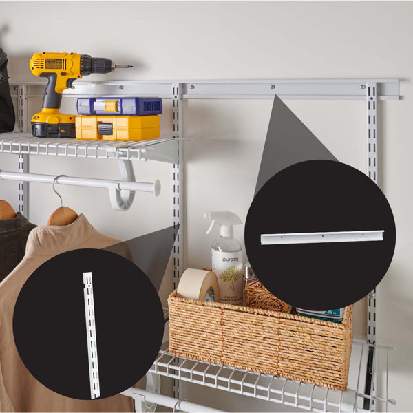 ClosetMaid ShelfTrack 24 in. Hang Track (2 Pieces) and 60 in. Standard ...