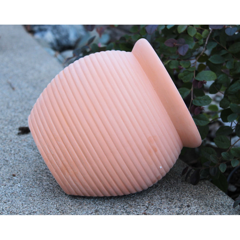 Winston Porter Large Natural Terracotta Ribbed Fallen Pot Or Hanging ...