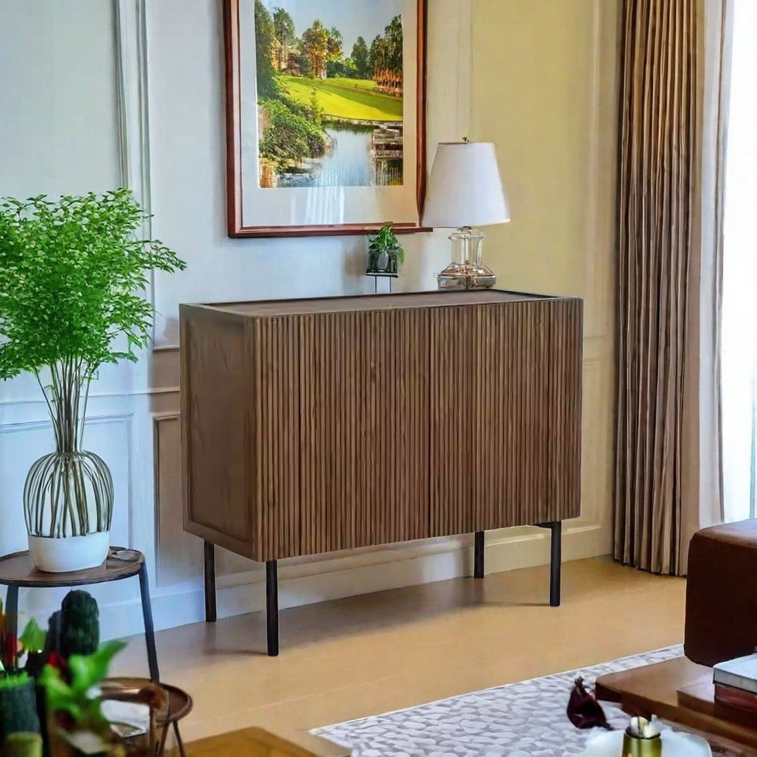 Vivid Space Creation Wave design two-door locker sideboard | Wayfair