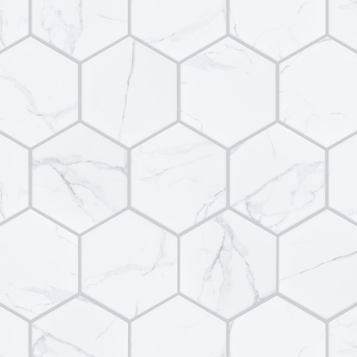 Merola Tile Carrione Super Hex Matte Carrara 10" x 11-1/2" Porcelain ...