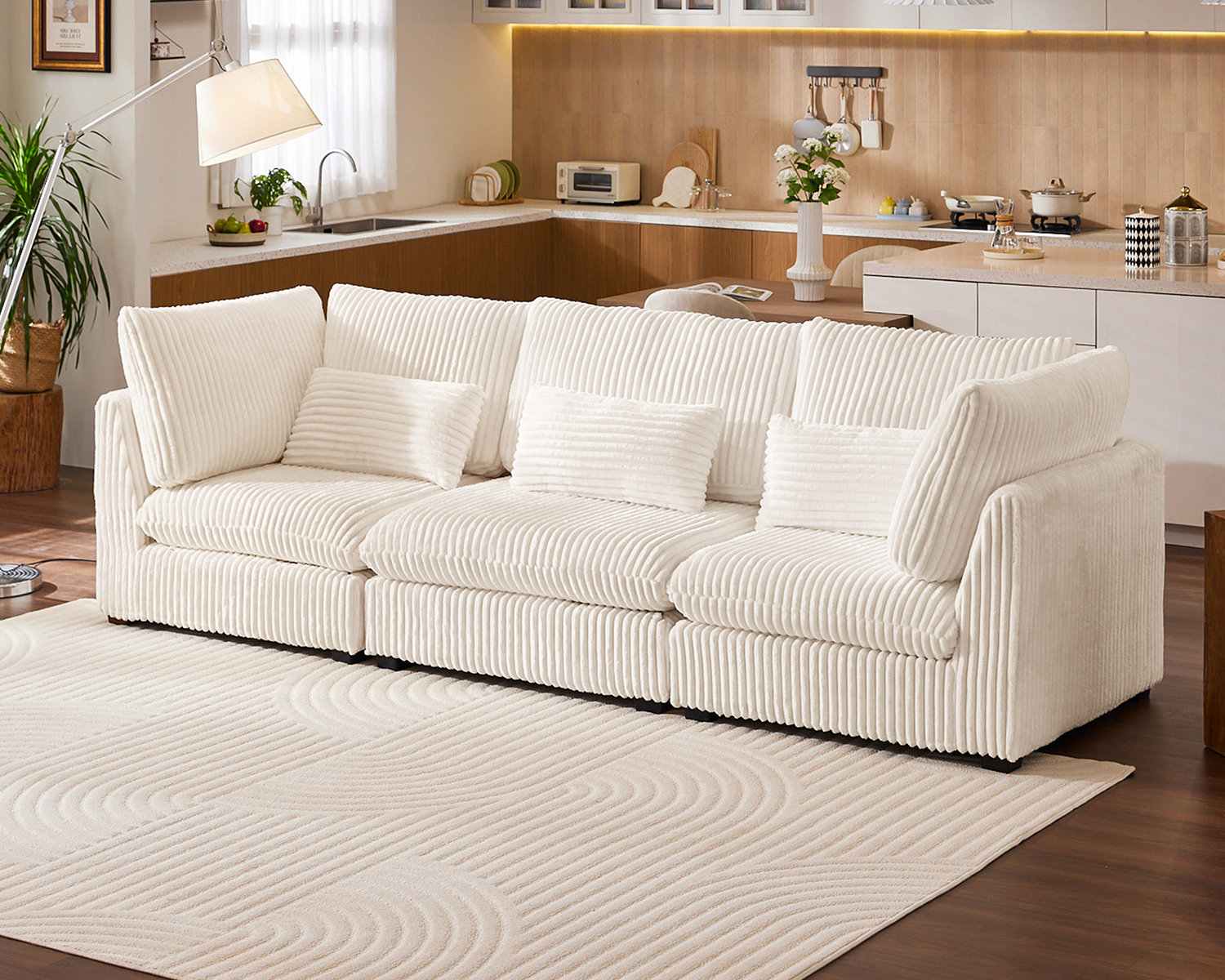 Mercer41 3 Seater Sofa Oversized Modular Sofa, Extra Deep Cloud ...
