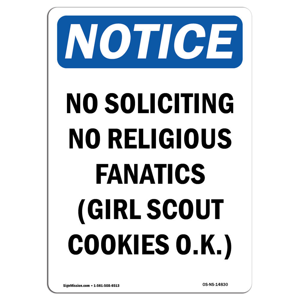 SignMission No Soliciting No Religious Fanatics Sign | Wayfair