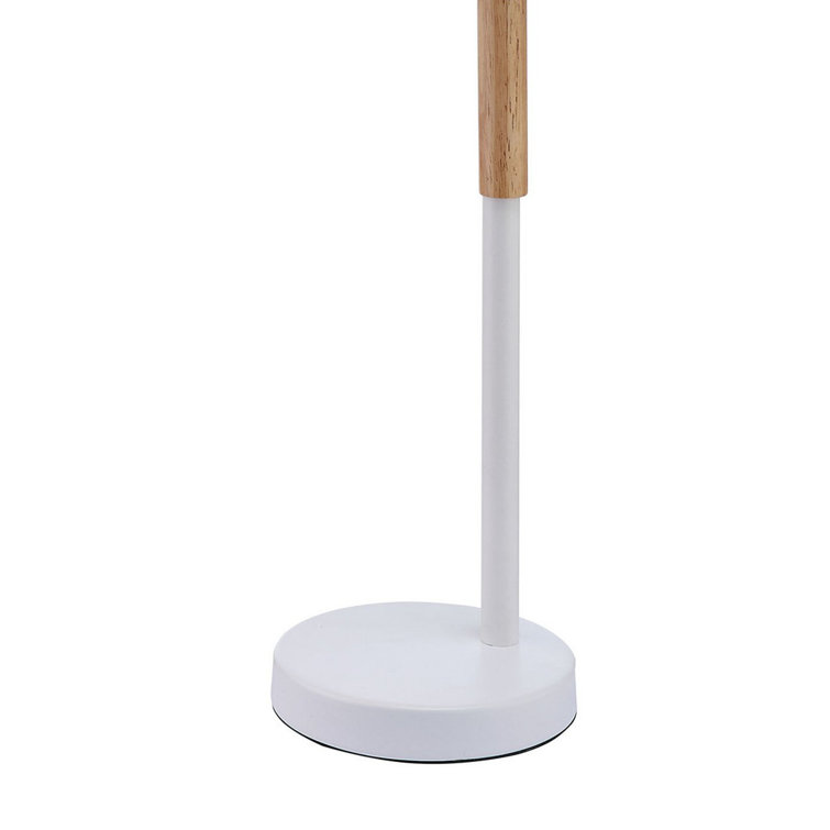 Latitude Run® 23 Inch Table Lamp, Brown Wood Trim, Dome Metal Shade ...