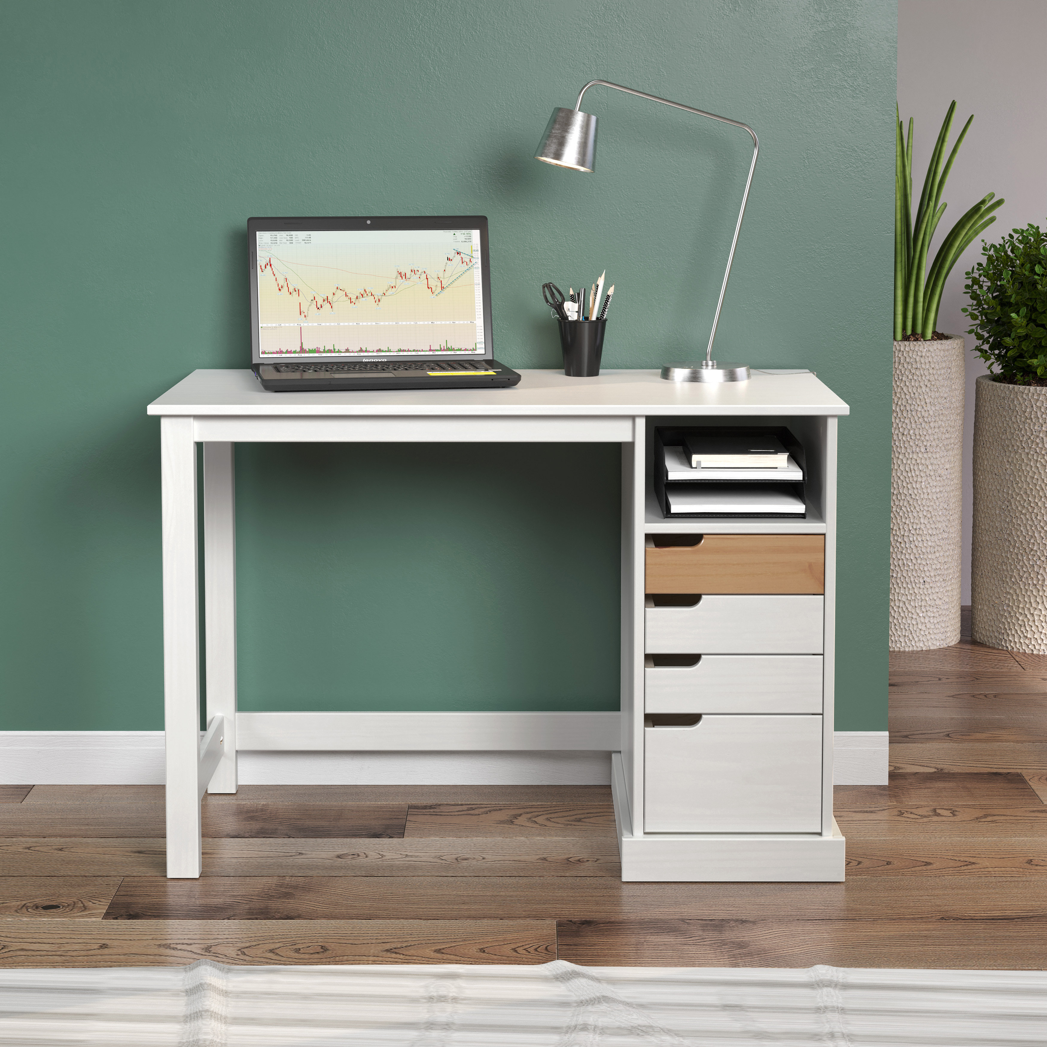 Ebern Designs Kerena Solid Wood Writing Desk & Reviews | Wayfair