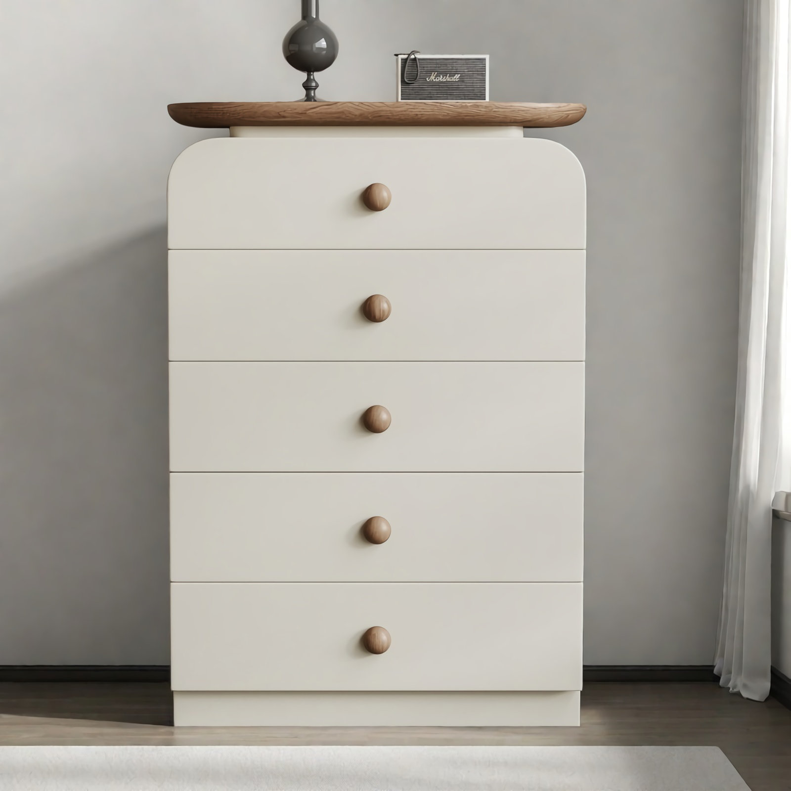 NICECABINET Minimal Wooden 5 Drawers Accent Chest | Wayfair