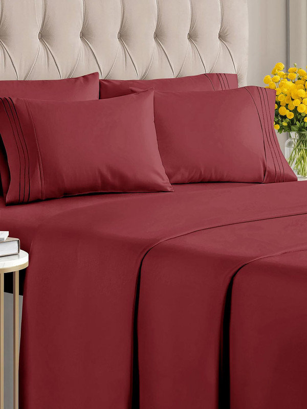 Fairub Queen 6 Piece Sheet Set,Breathable And Cooling Bed Sheets ,Soft ...