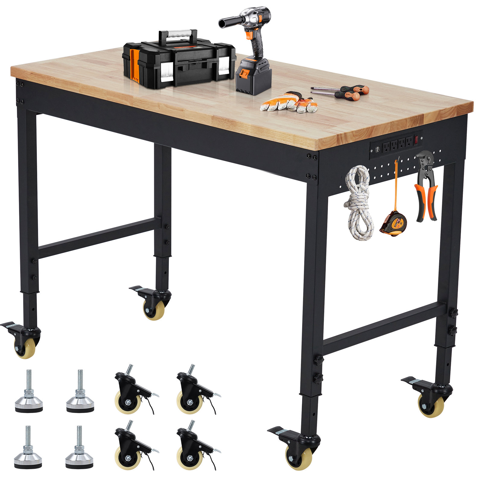 WFX Utility™ 72" W Wood Top Workbench with Wheels | Wayfair