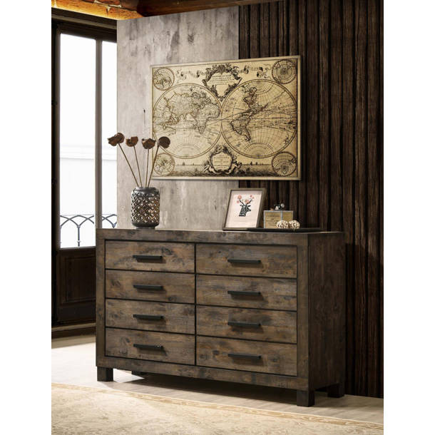 Loon Peak® Feliberto 4 Piece Bedroom Set in Rustic Golden Brown | Wayfair