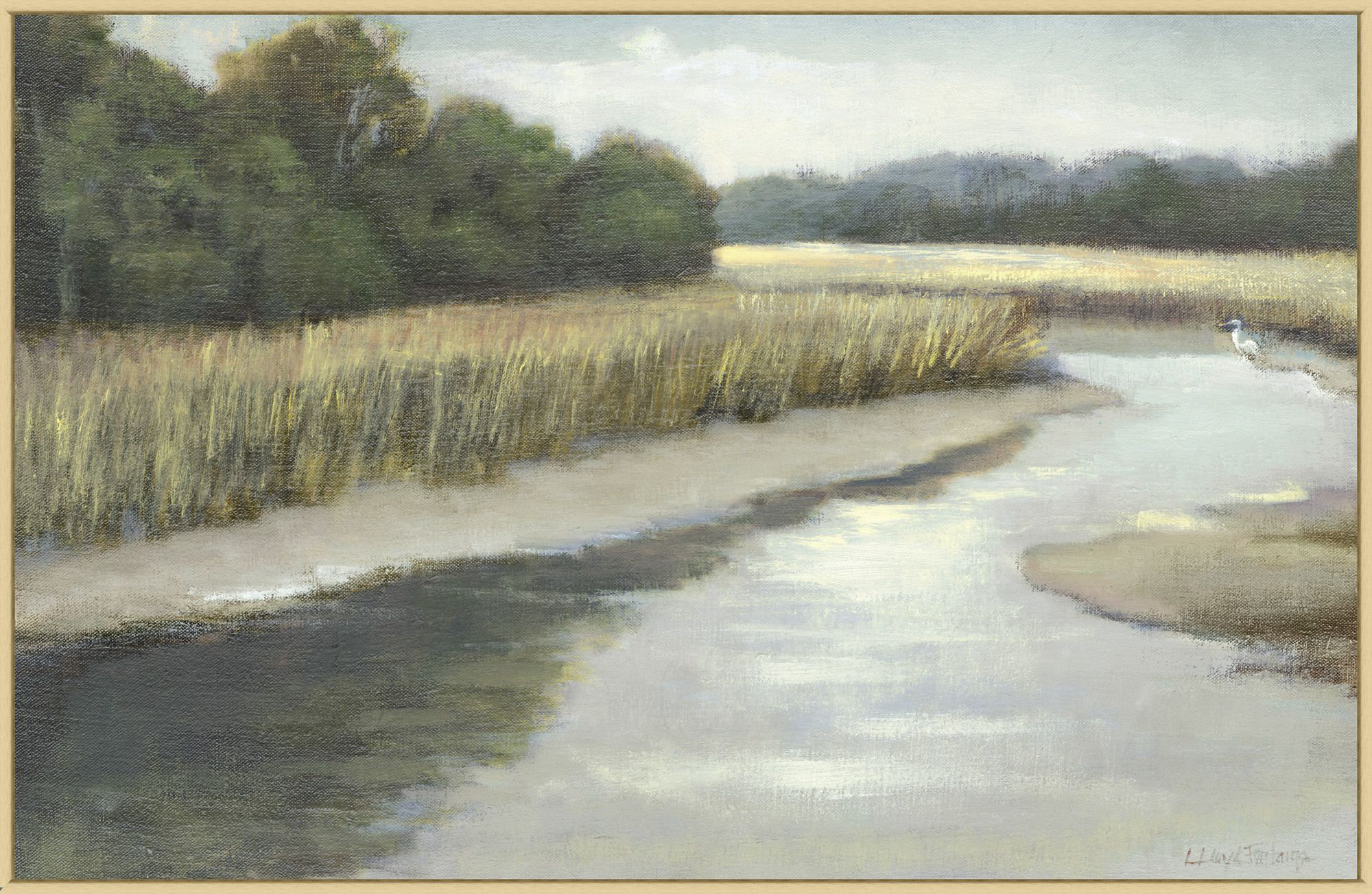 Wendover Art Group Marsh Bend - Floater Frame Print on Canvas | Wayfair