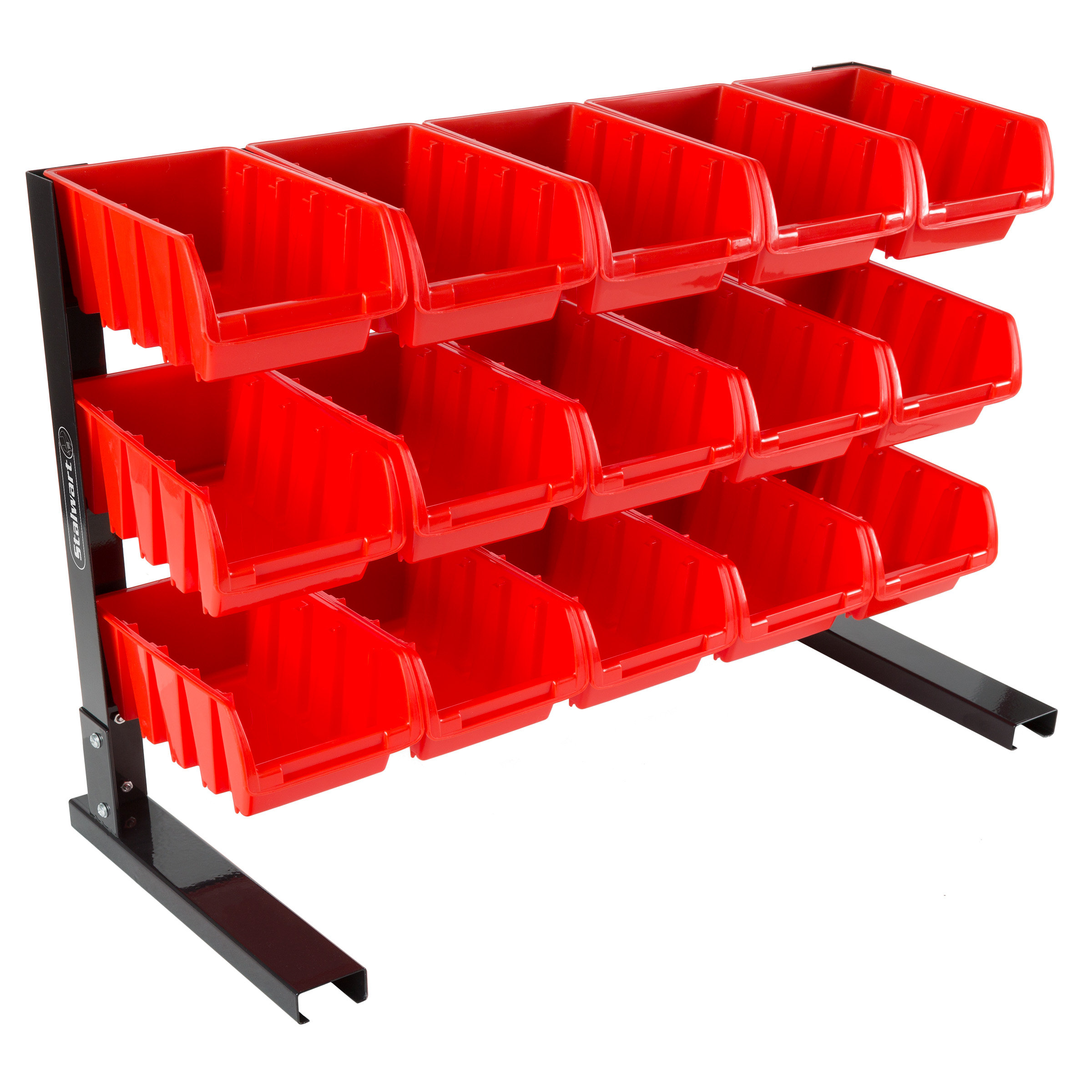 Rebrilliant Stalwart 15 Bin Storage Rack Organizer - Durable Carbon ...