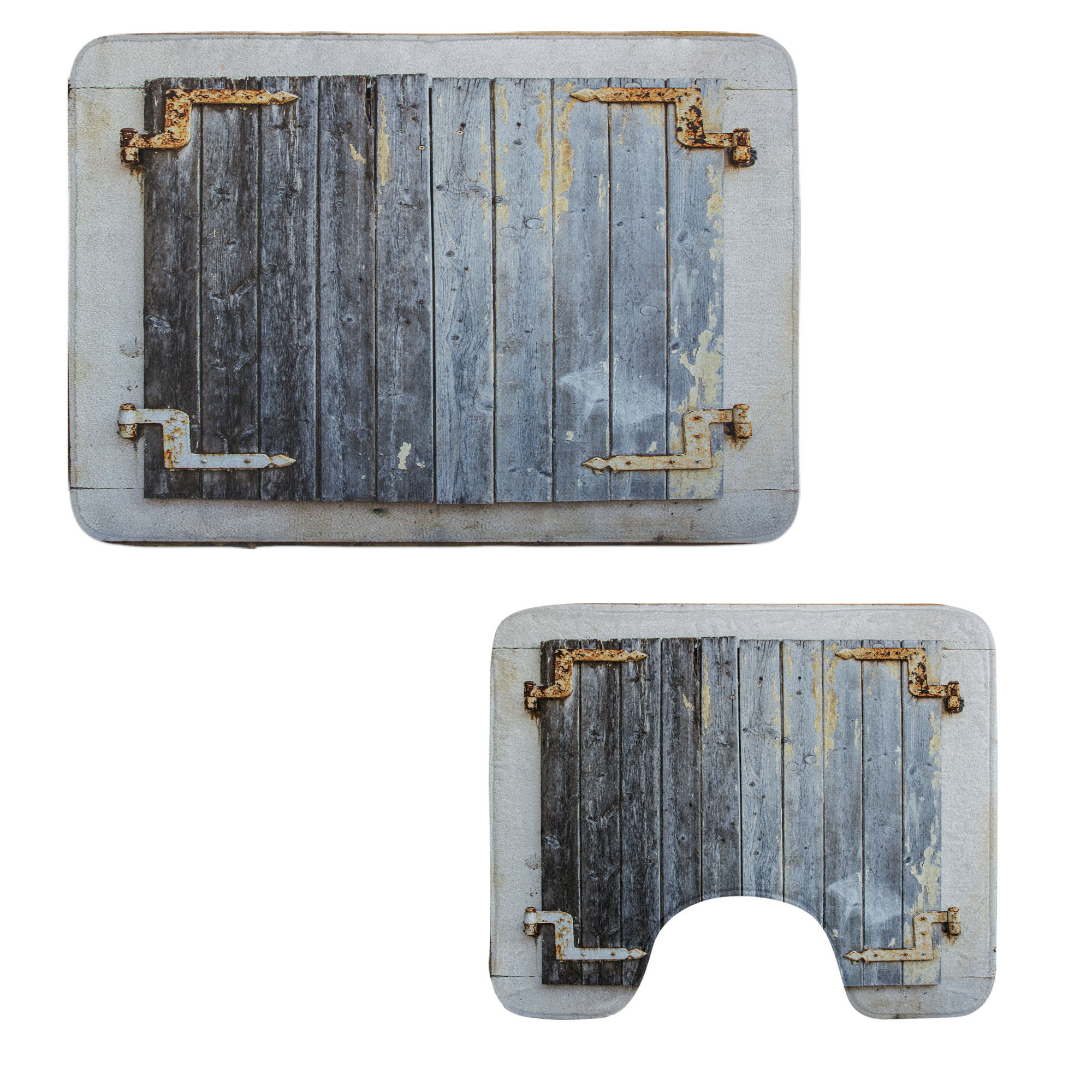 East Urban Home Rustic Bathroom Rug Set 2 Pieces Rectangle & Contour ...