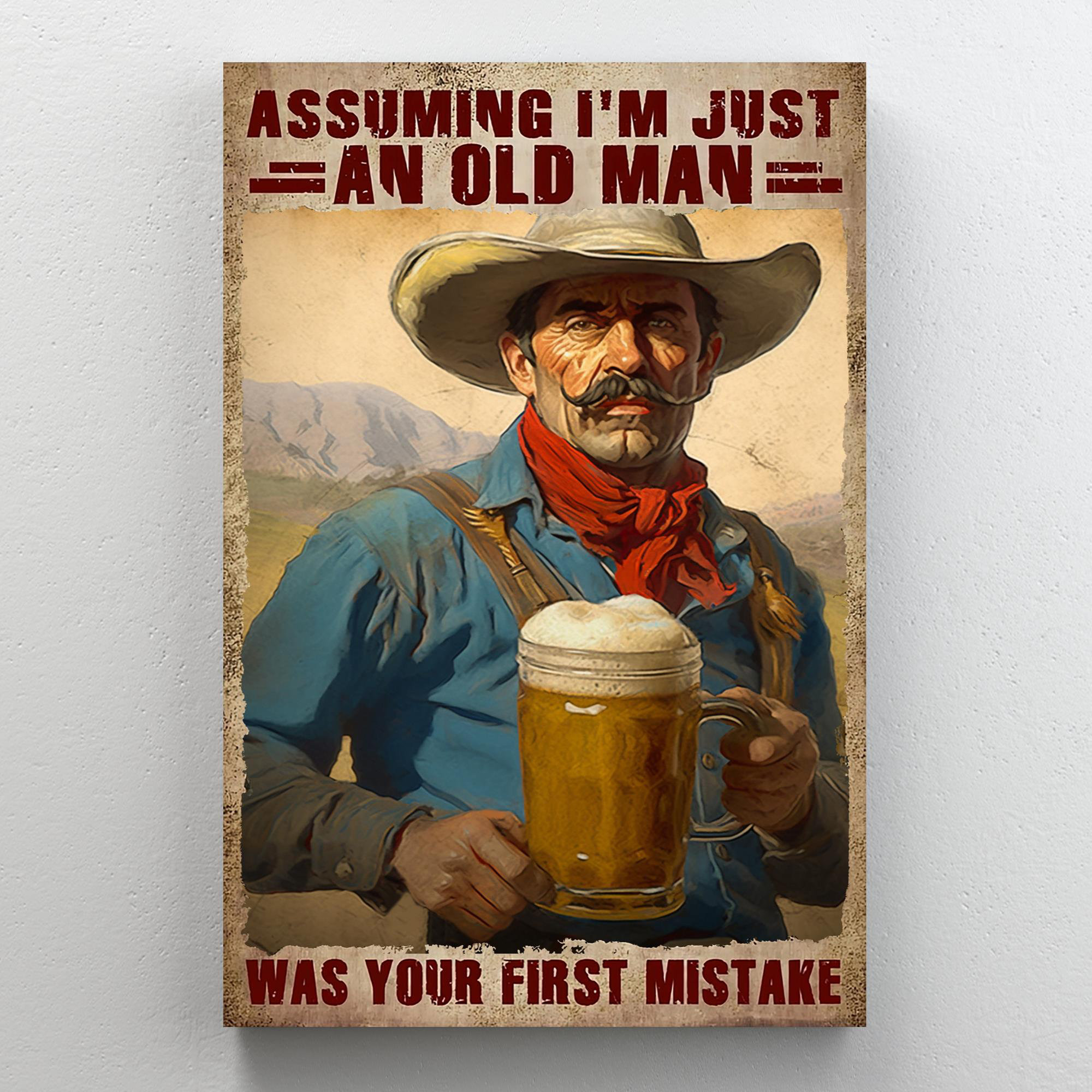 Trinx Im Just An Old Man Cowboy - 1 Piece Rectangle Grap Im Just An Old ...