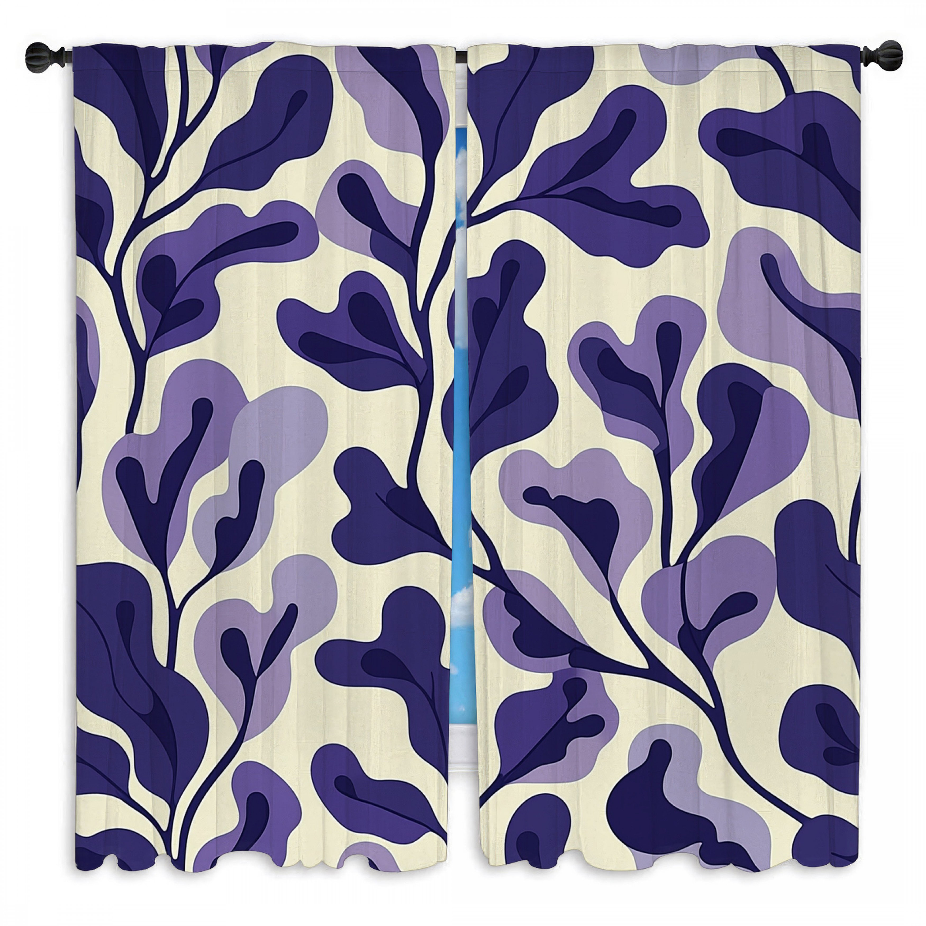 Dakota Fields Vines Window Curtains Floral Traditional Drapes - 2 ...
