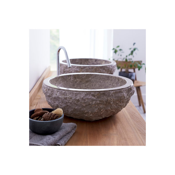 Tikamoon 18'' Grey Marble Circular Bathroom Sink - Wayfair Canada