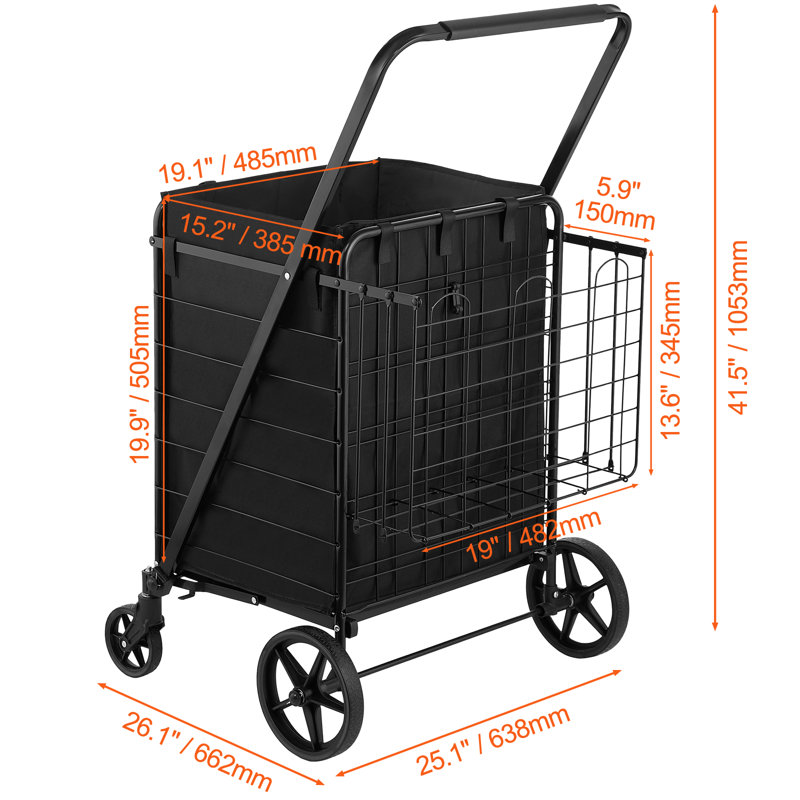 VEVOR Folding Shopping Cart & Reviews | Wayfair