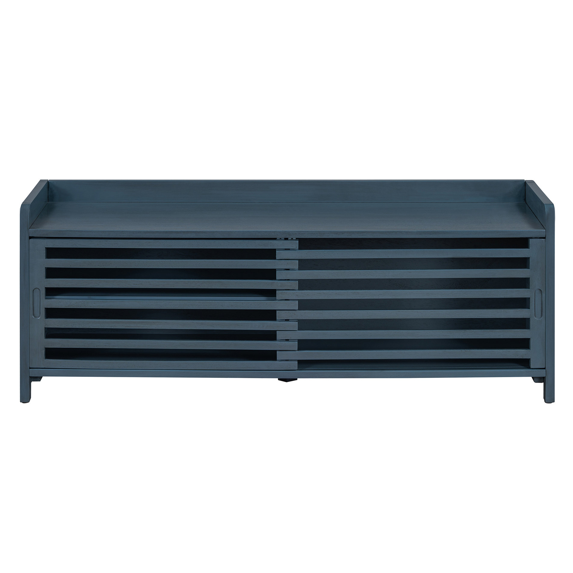 Latitude Run® Distressed Shutter Storage Bench With Acacia Veneer For ...