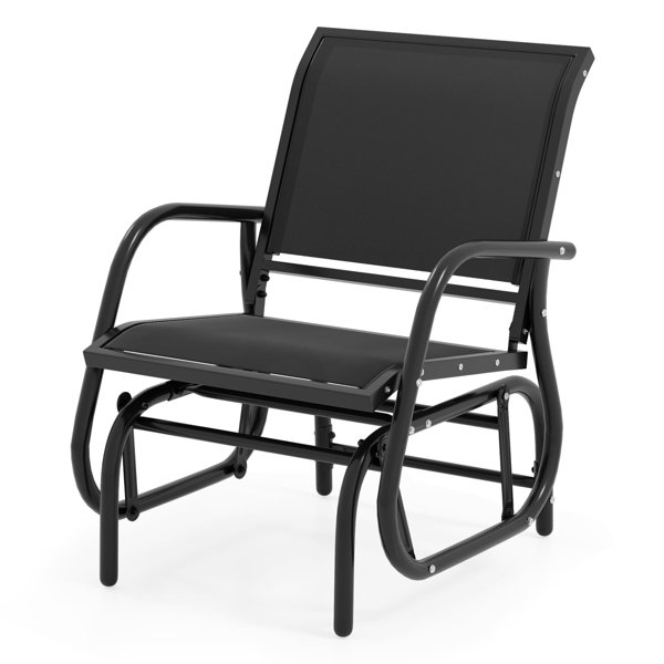 17 Stories Swing Glider Chair Outdoor Rocking Chair W/ Study Metal ...