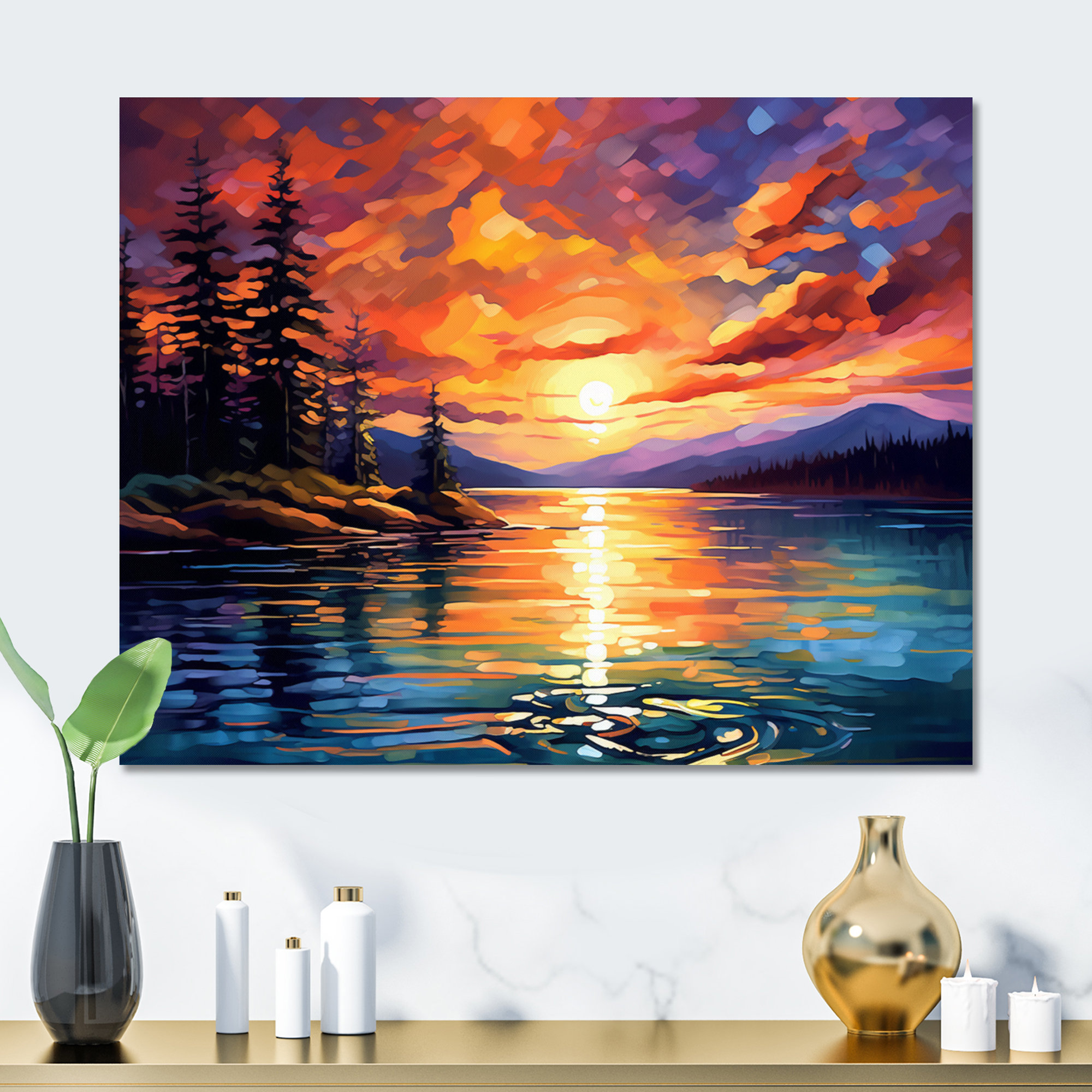 Millwood Pines Sunset With Colorful Reflections IV - Coastal Sunset ...