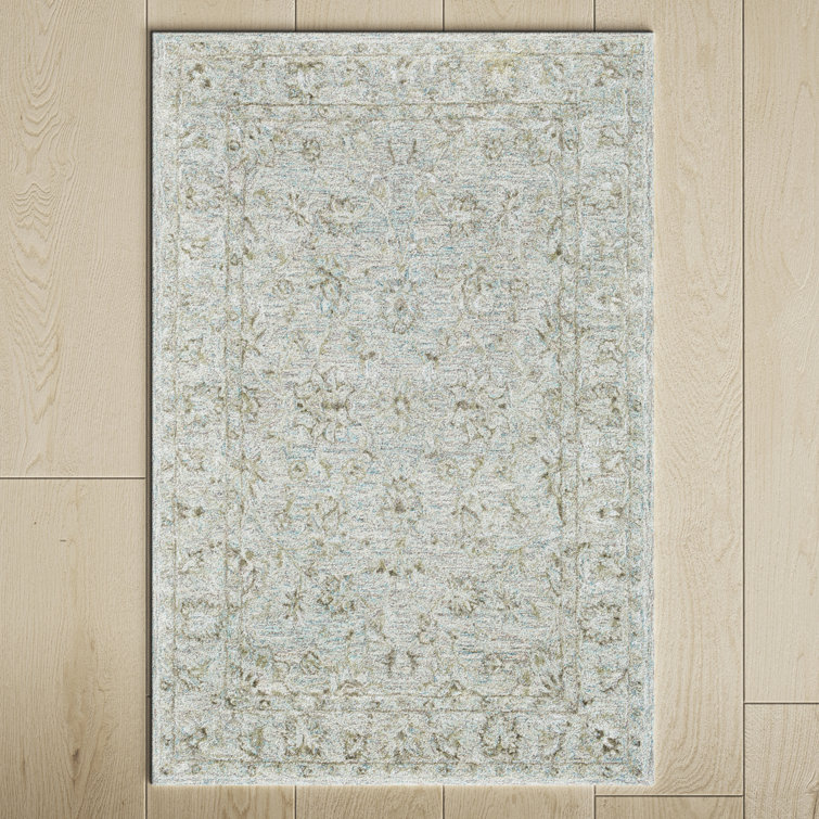 Cait Handmade Aqua/Light Gray/Olive Rug & Reviews | Birch Lane