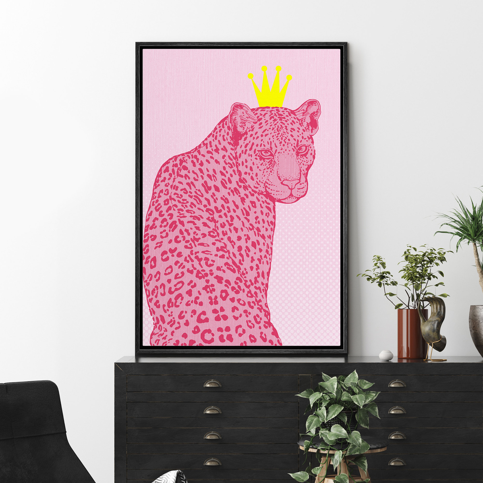 IDEA4WALL Bright Preppy Animals Pink Leopard Farmhouse Decor Rustic ...