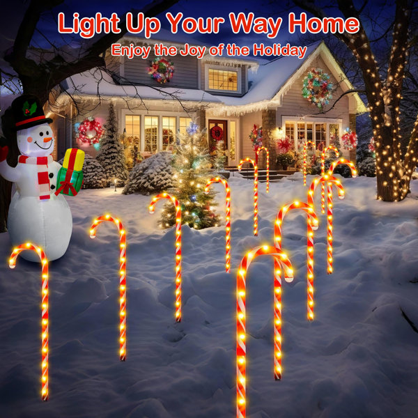 Zeki Shoggy 40" Candy Cane Lights For Outdoor Christmas Decorations ...