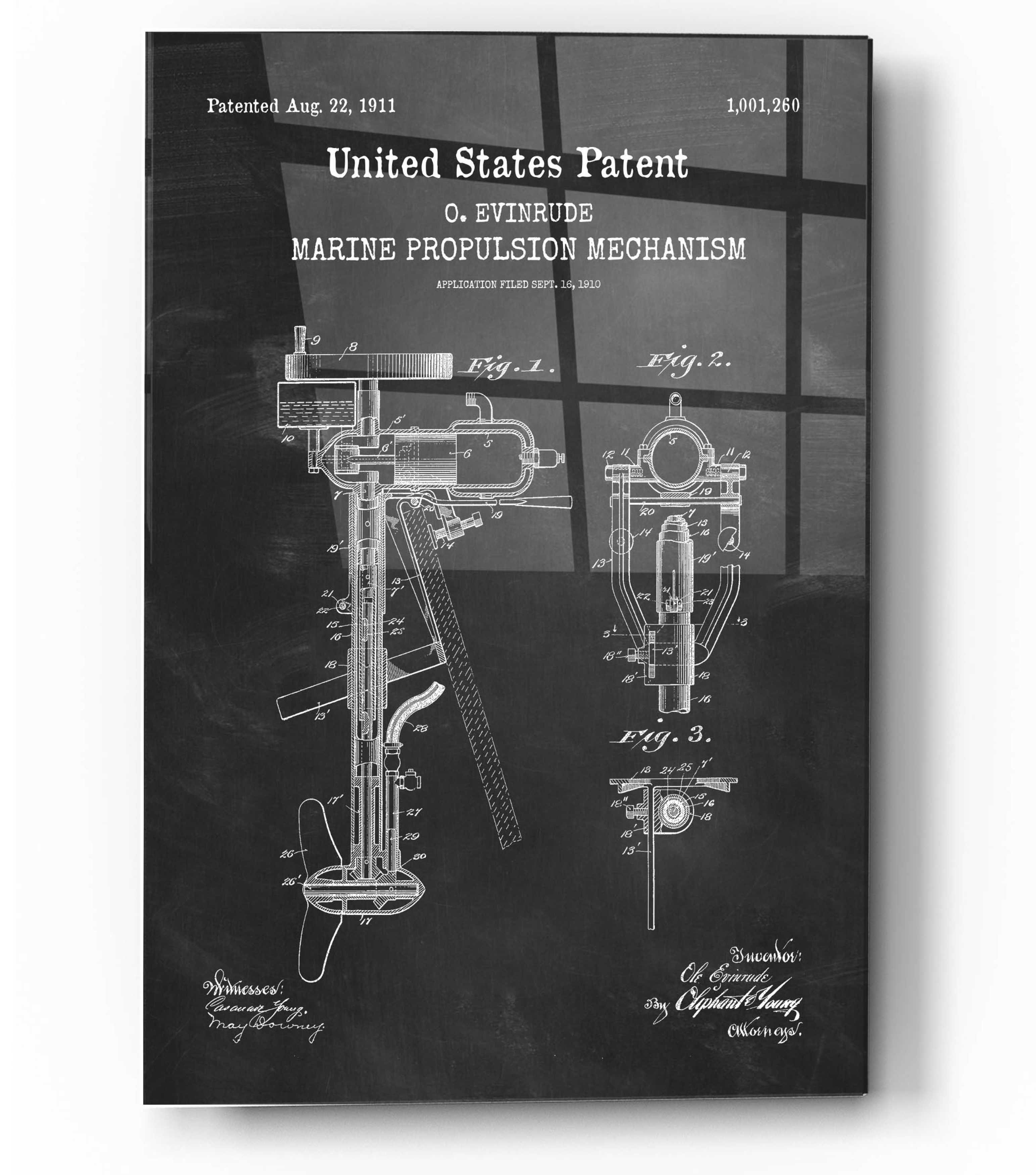 17 Stories Marine Propulsion Blueprint Patent Chalkboard - Unframed ...