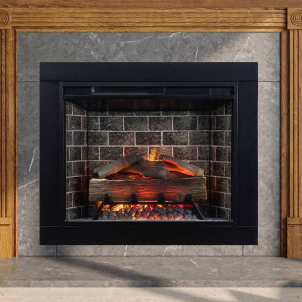 Modern Ember Sabine Contemporary Wood Fireplace Mantel Surround Kit ...