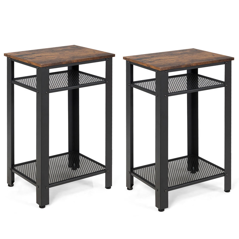 17 Stories End Table Set with Storage & Reviews | Wayfair
