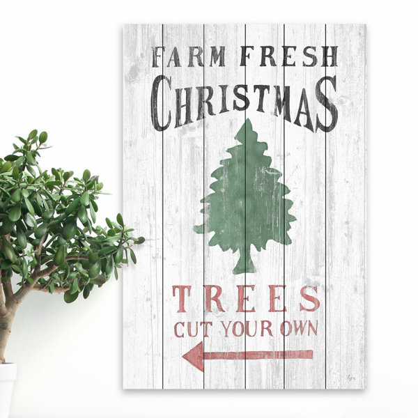 August Grove® Cut Your Own Tree On Wood by Eyre Tarney Print & Reviews ...
