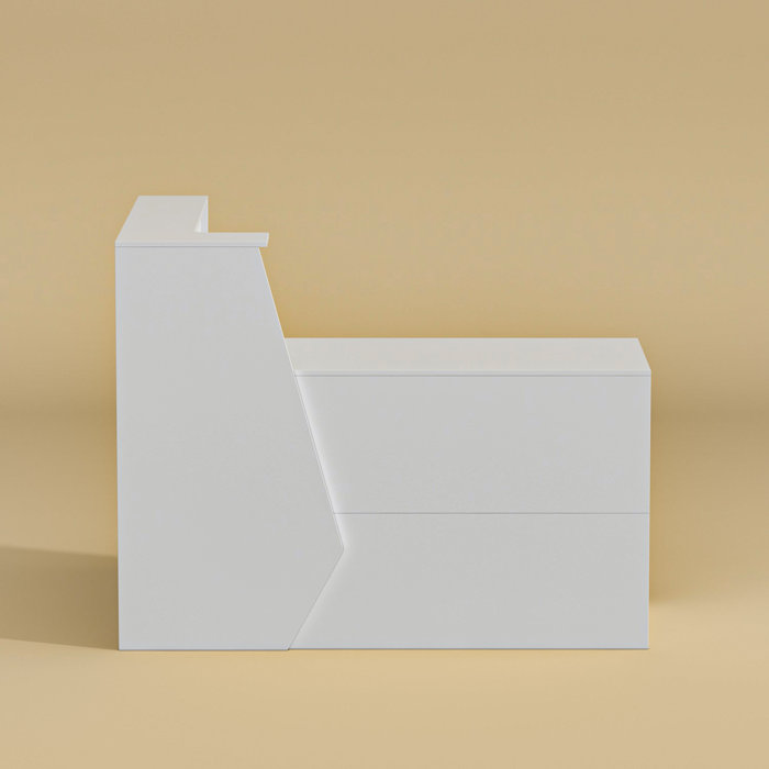 Inbox Zero Gurtha L-Shape Manufactured Wood Reception Desk & Reviews ...