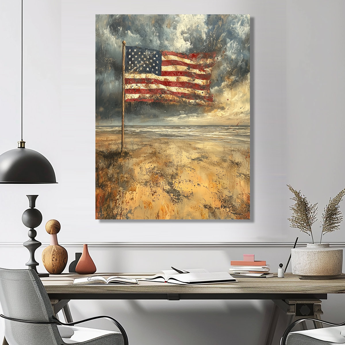 Design Art Us Flag On D-Day Invasion Wwii II - USA Patriotist Metal ...