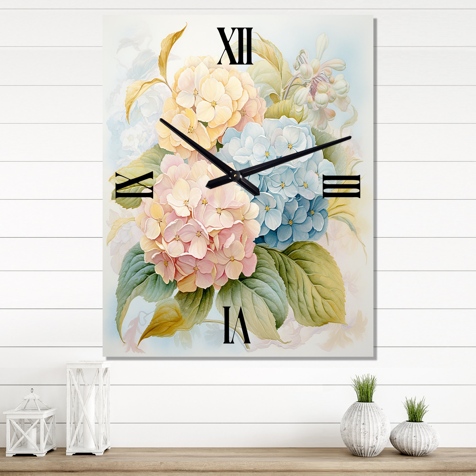 Design Art Retro Hydrangea Bouquet In Vintage Pastel II - Hydrangea ...