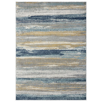 Mercury Row® Kluesner Abstract Yellow/Blue Area Rug & Reviews | Wayfair