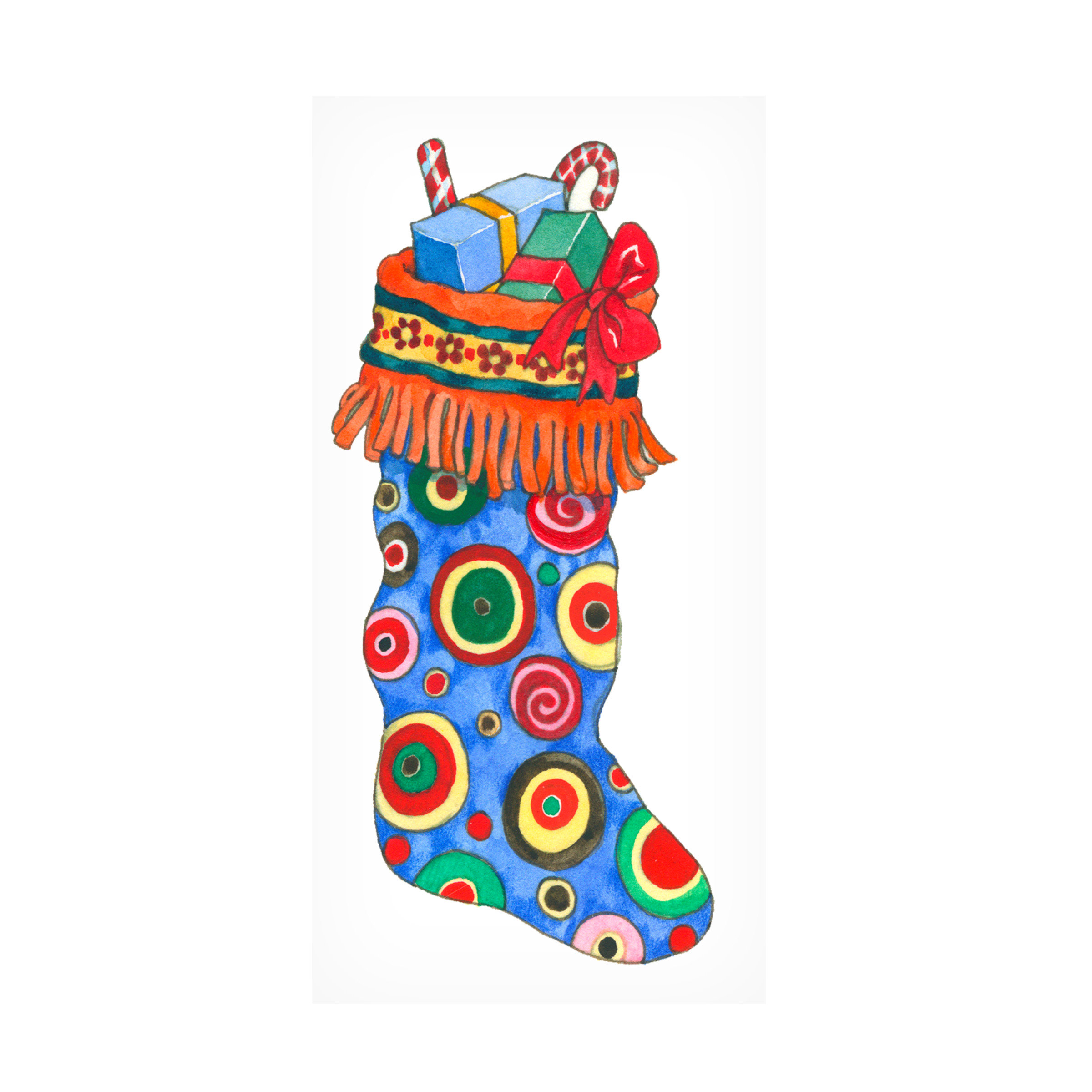The Holiday Aisle® Wendy Edelson 'Blue Stocking' Canvas Art ALI63293 ...