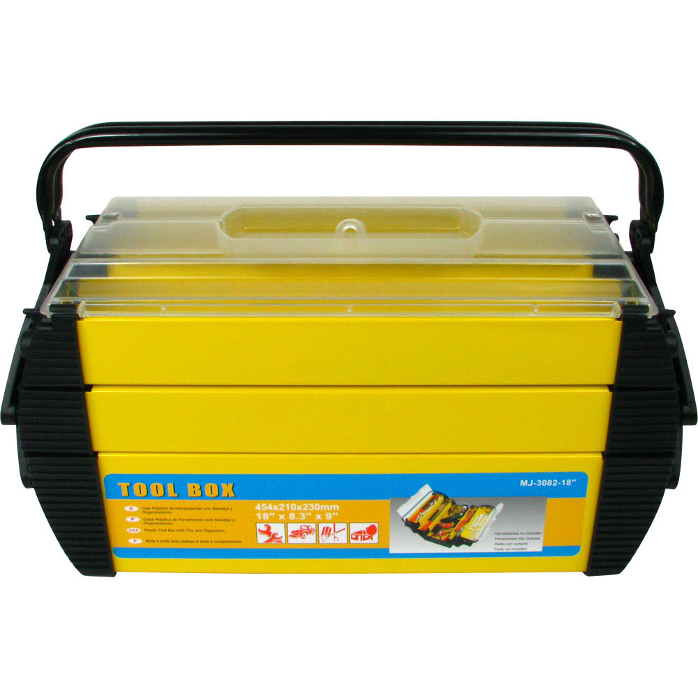 Stalwart 3-Tier Portable Plastic Tool Box - Rugged Plastic Tacklebox ...