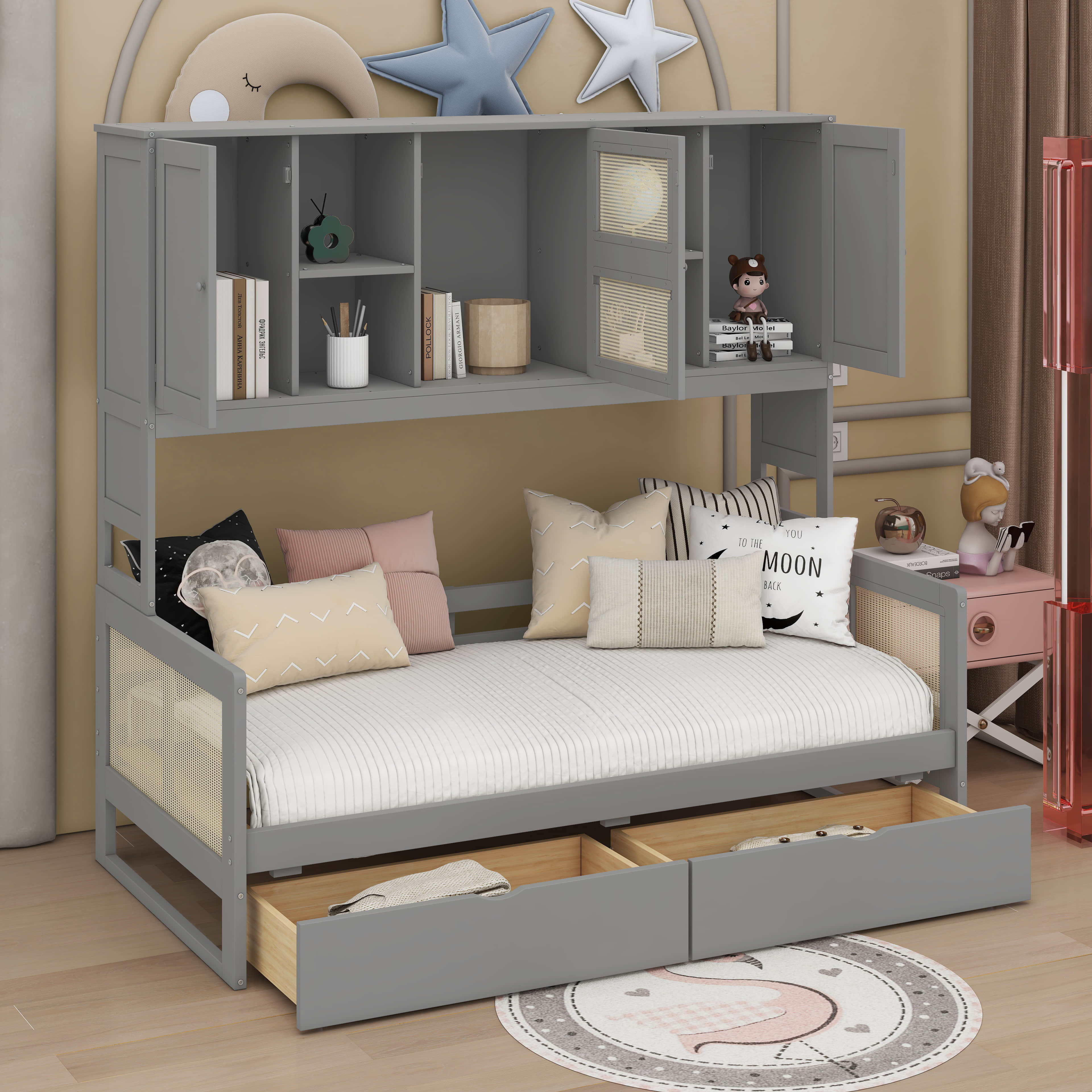 Lark Manor Daybed With Storage Drawers, Wooden Daybed With Integrated ...