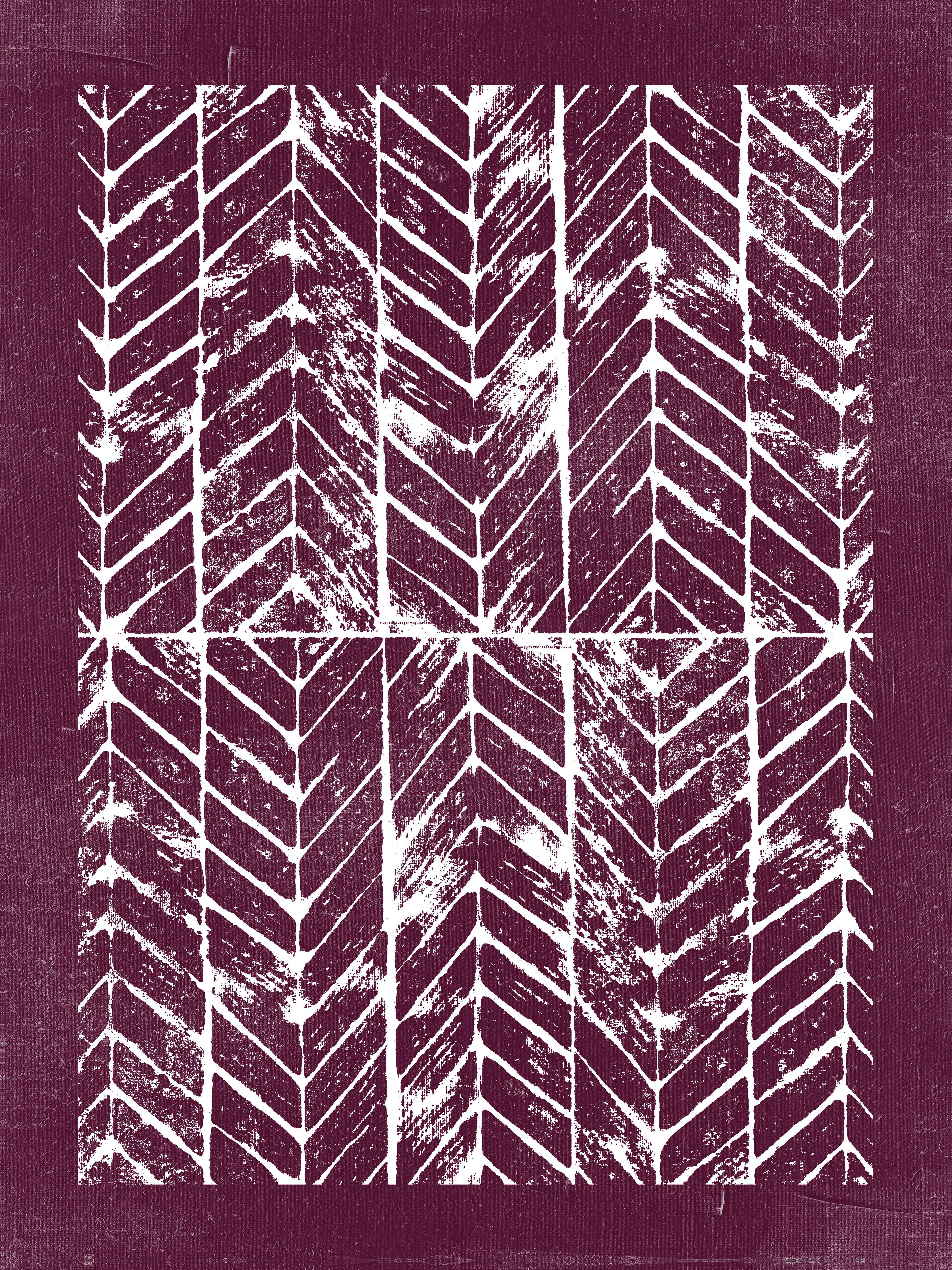 Union Rustic Maroon Chevron Pattern - Wrapped Canvas Graphic Art | Wayfair