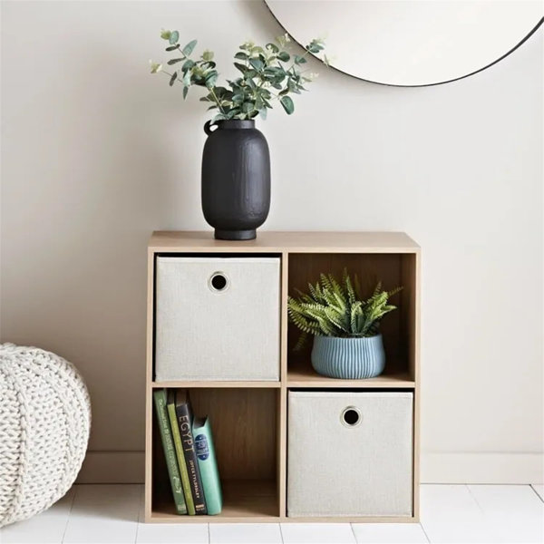 Alpen Home 4 Cube Storage With 2 Baskets, Walnut Living Room Bookcases ...