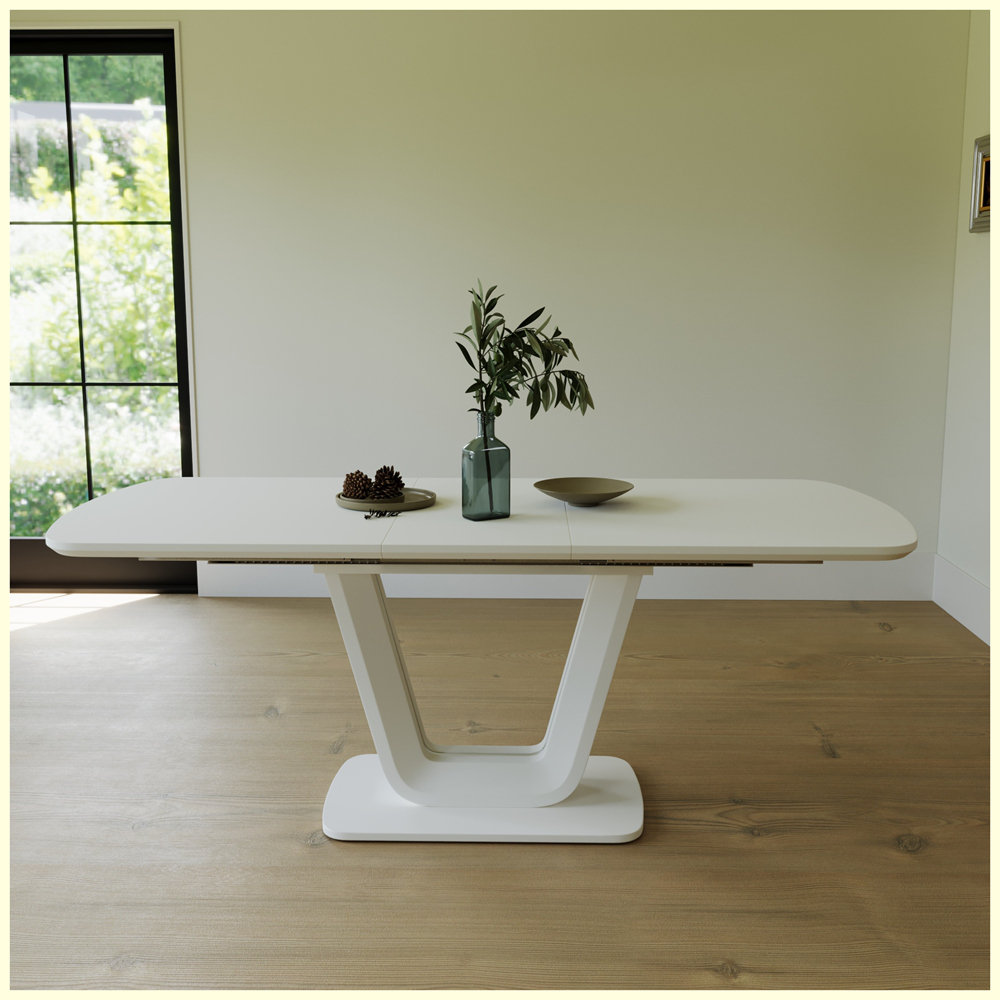 Brayden Studio® Modern expandable dining table with U-shaped legs | Wayfair