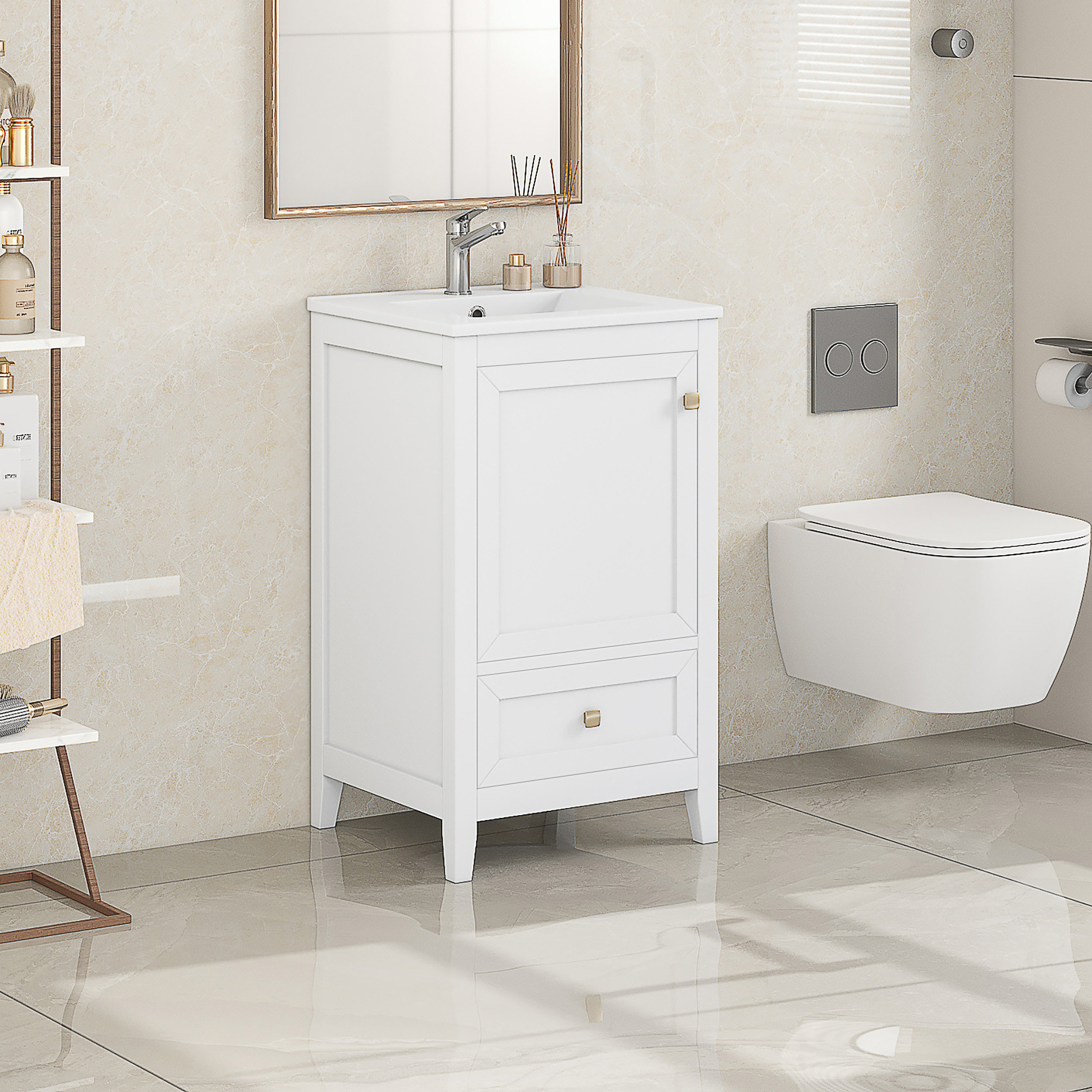 Ebern Designs Meuble-lavabo de 20 po avec lavabo - Wayfair Canada