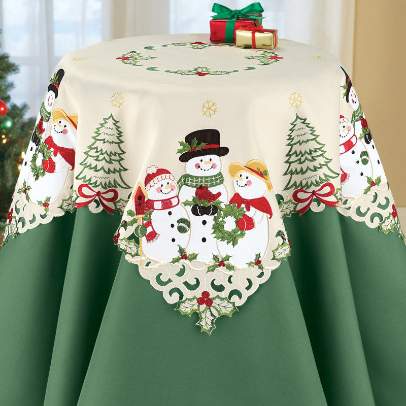 The Holiday Aisle® Semund Square Christmas Tablecloth & Reviews | Wayfair