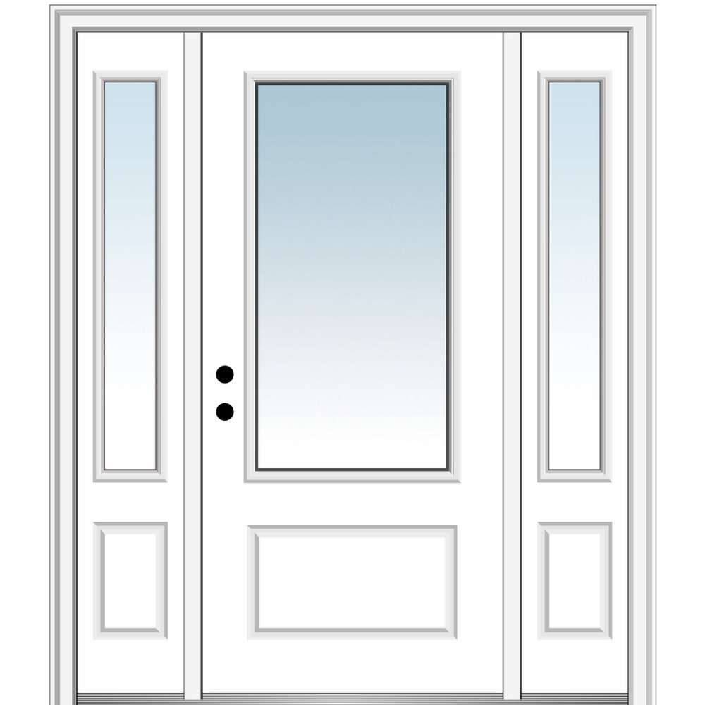 Verona Home Design Fibreglass Smooth 3/4 Lite 1-Panelclear Glass Primed ...