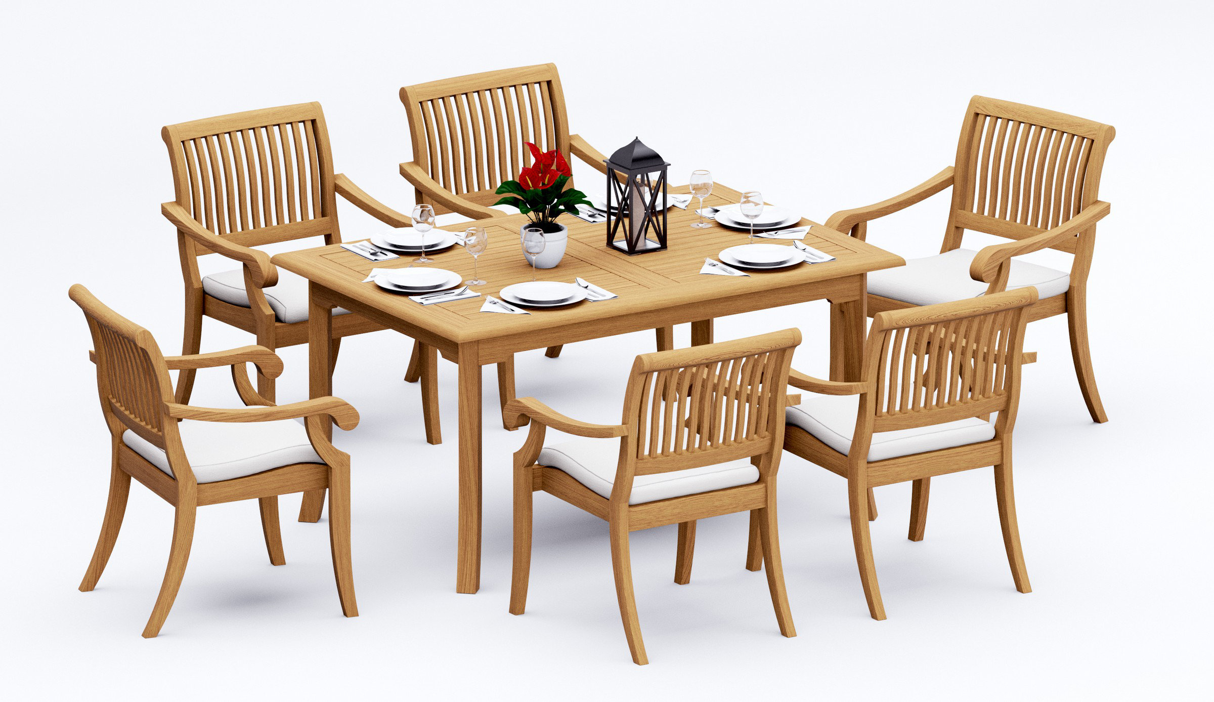 Red Barrel Studio 6 Seats 7 Pcs Grade-A Teak Wood Dining Set: 60 ...