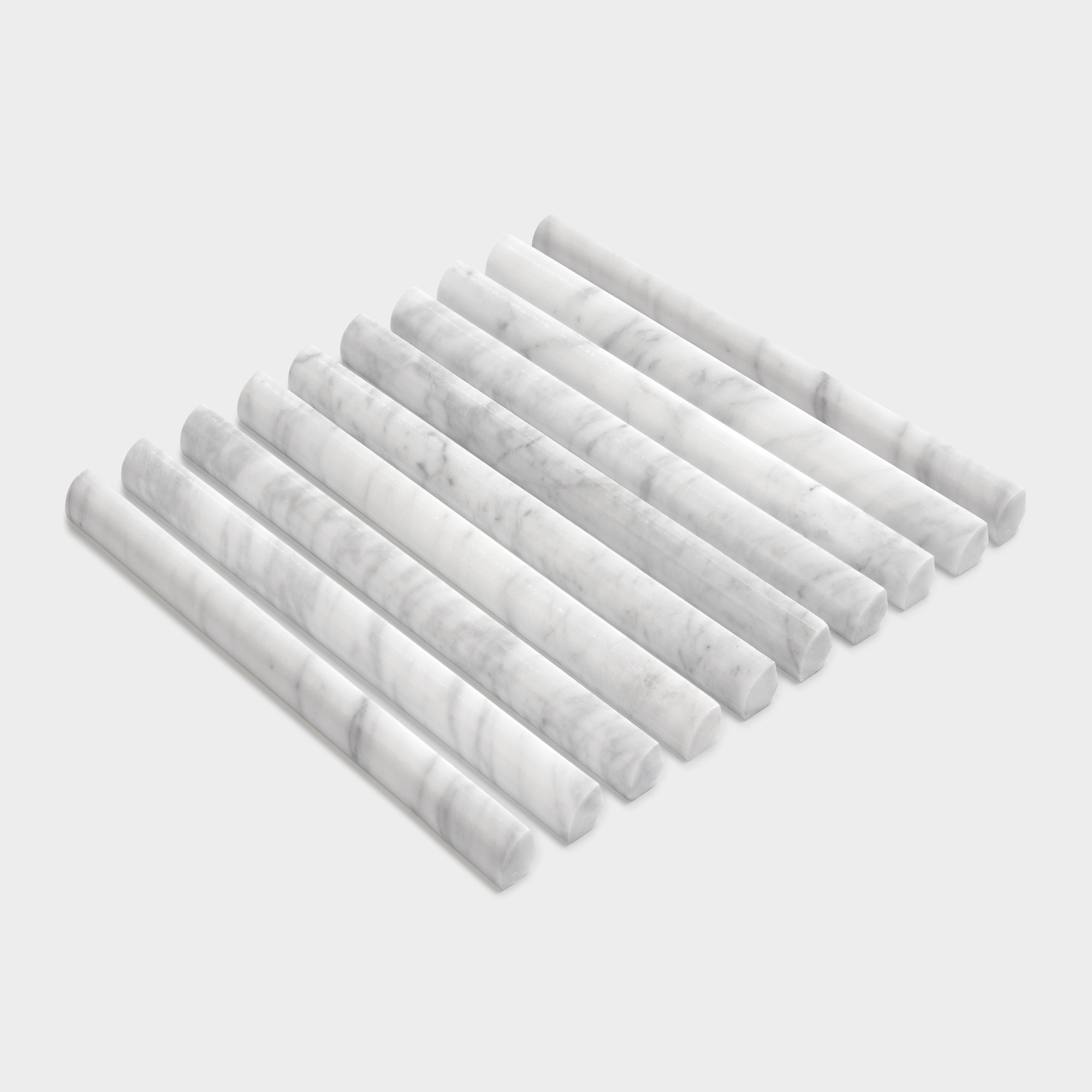 Sunwings 12" x 0.75" Natural Marble Quarter Round Tile Trim Moulding ...