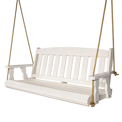 white trellis swing