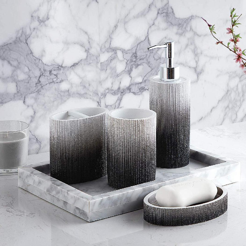 Wrought Studio™ Bidle 4 Piece Bathroom Accessory Set | Wayfair