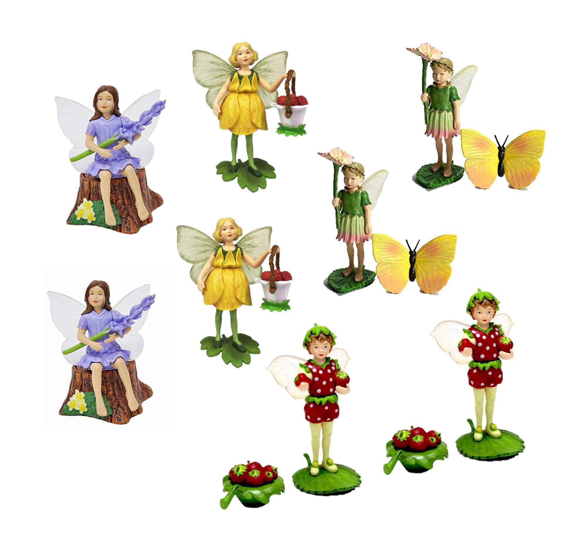 Arlmont & Co. Monserrath Mixed Case Fairies 8 Piece Statue Set | Wayfair