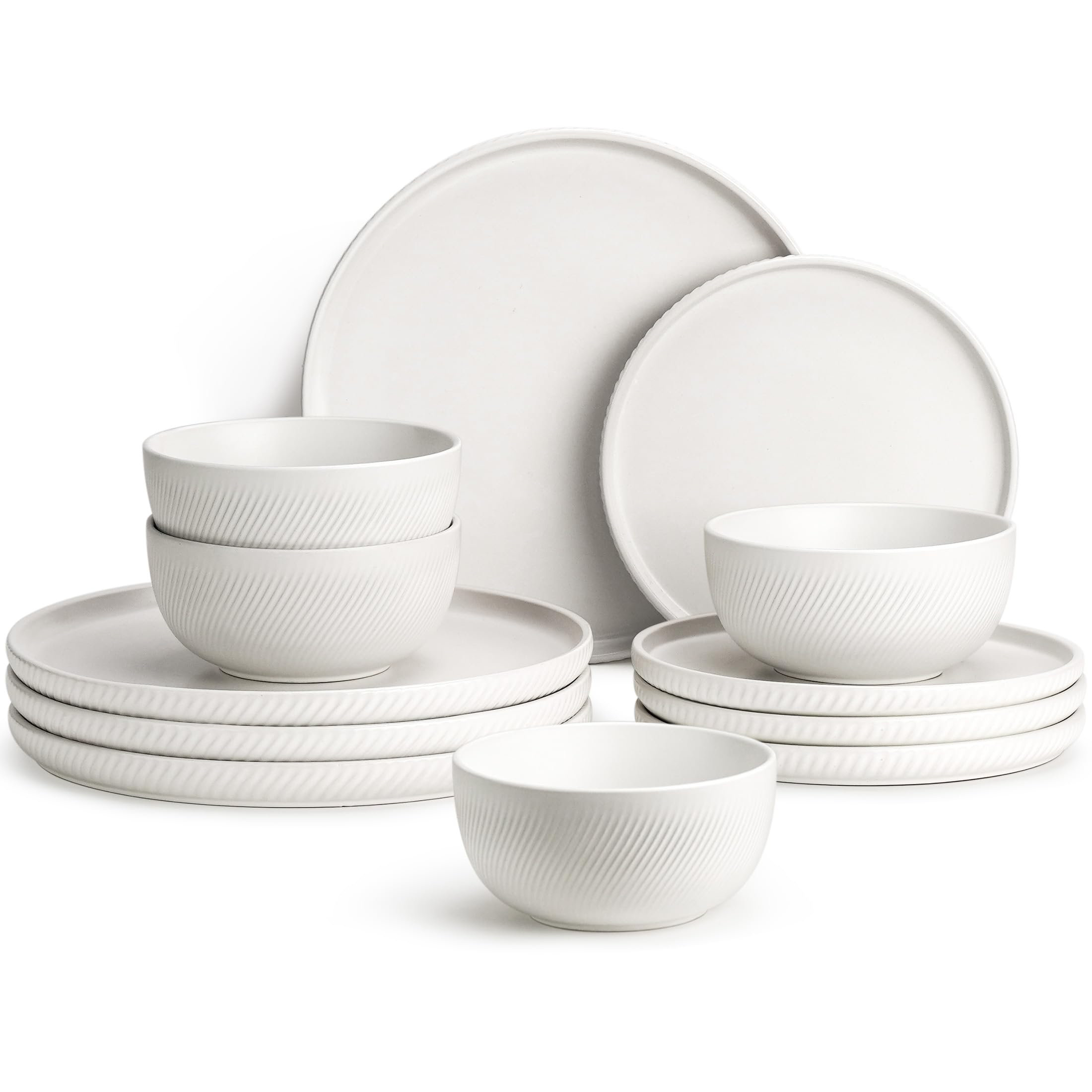 Hokku Designs Dinnerware Sets, Ceramic Plates And Bowls Set, Dishwasher ...