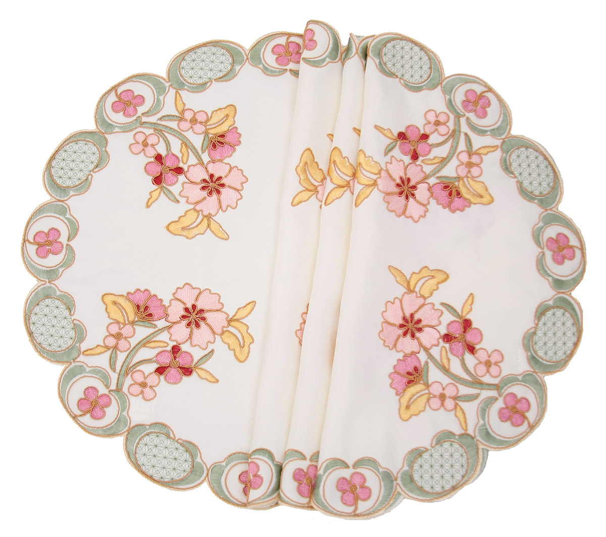 August Grove® Weatherspoon Embroidered Cutwork Round 16" Placemat | Wayfair