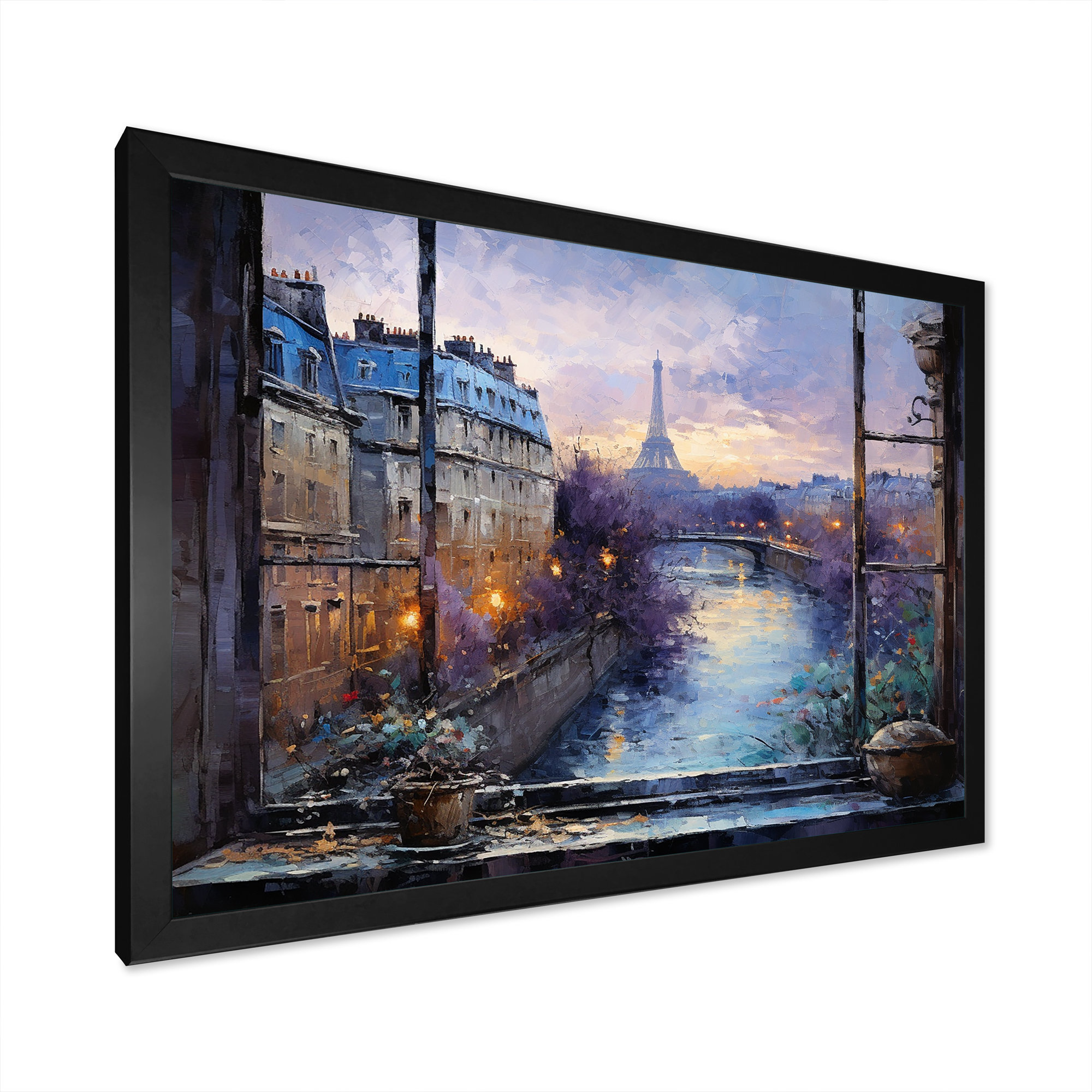 Ophelia & Co. Paris Window View sunset - Paris Wall Art | Wayfair